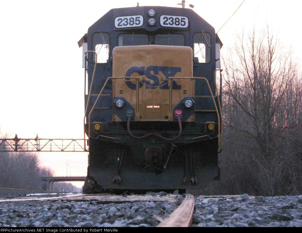 CWR train head end CSX 2385 road slug